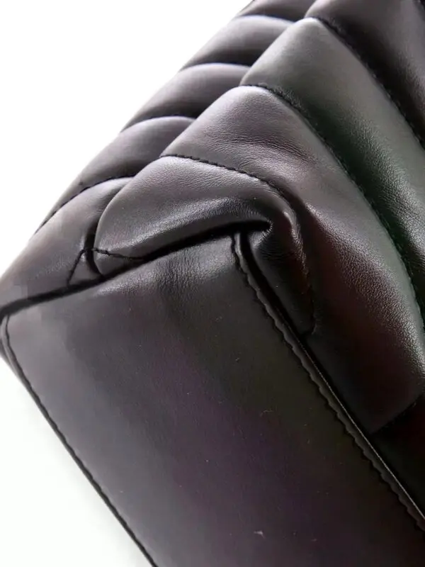 Saint Laurent Loulou Matelassé Chevron Leather Small Shoulder Bag - Black