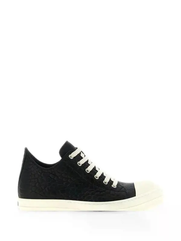 Rick Owens Crocodile-effect Leather Low-top Sneakers