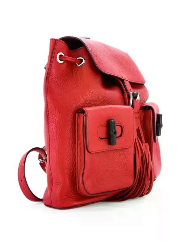 Gucci Bamboo Tassel Leather Medium Backpack