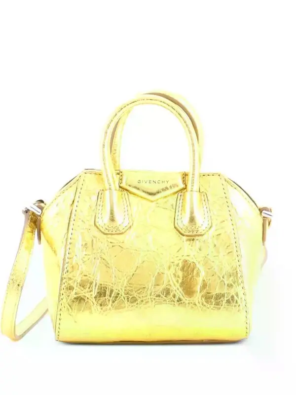Givenchy Antigona Bag Leather Micro Crossbody Bag - Gold