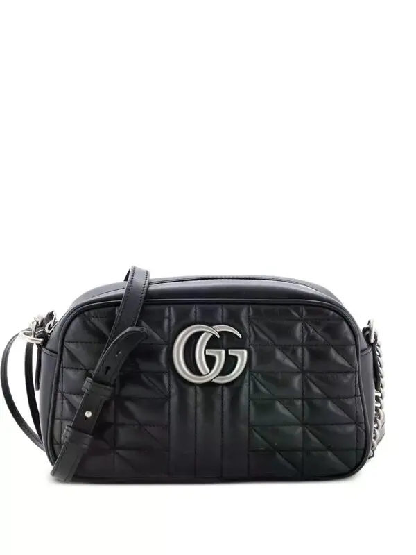Gucci Gg Marmont Small Matelassé Leather Shoulder Bag - Black