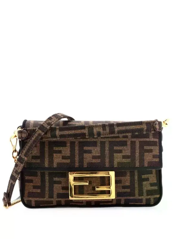 Fendi Baguette Nm Bag Zucca Canvas Mini Crossbody Bag - Brown