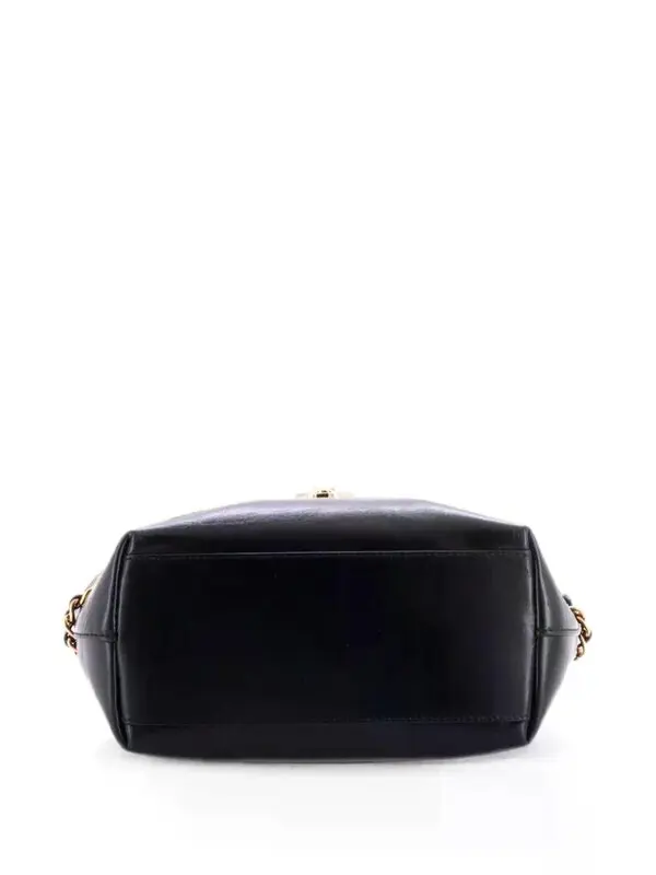Versace Medusa Icon Chain Tote Leather Mini Bucket Bag