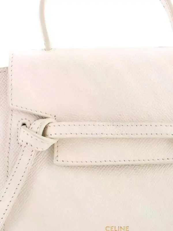 Celine Textured Leather Pico Belt Bag Shoulder Bag - White
