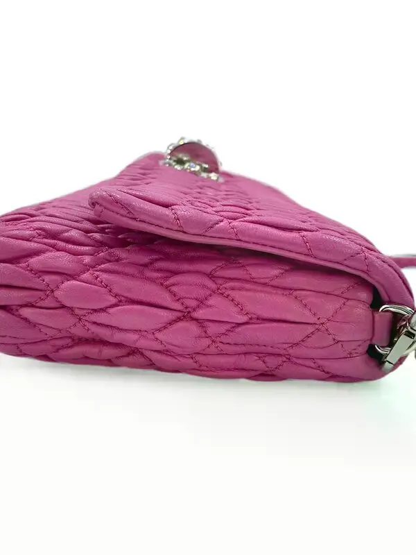 Miu Miu Nappa Crystal Matelassé Shoulder Bag