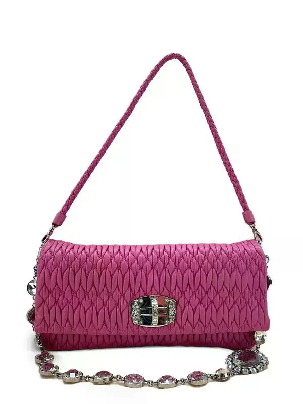 Miu Miu Nappa Crystal Matelassé Shoulder Bag