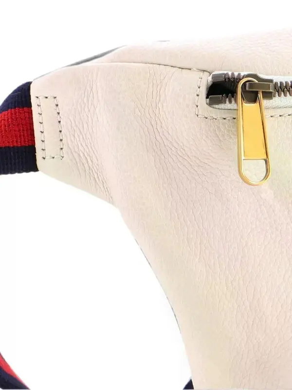 Gucci Logo Printed Leather Medium Belt Bag - White