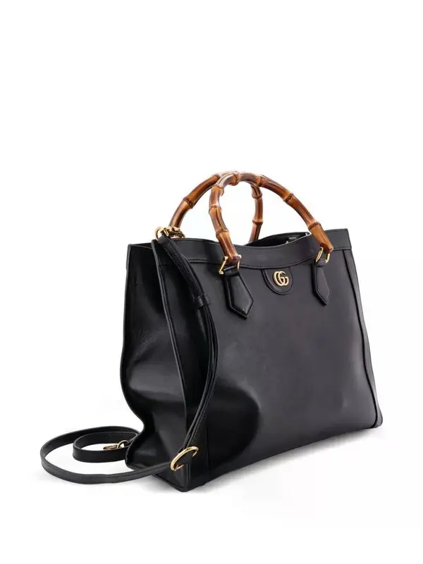 Gucci Diana Nm Bamboo Handle Leather Tote Bag - Black