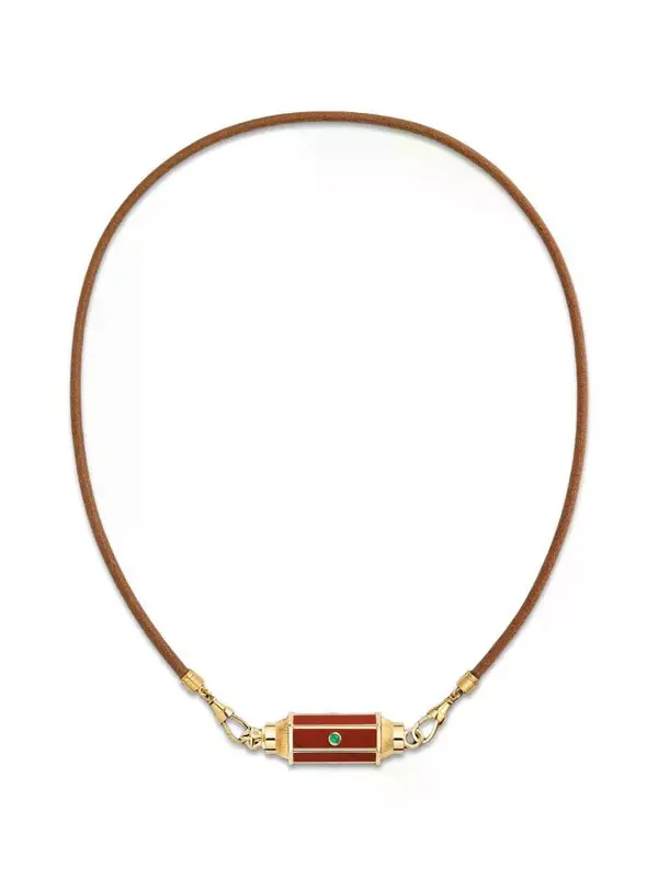 MARIE LICHTENBERG Baby Locket Emerald And Jasper Necklace