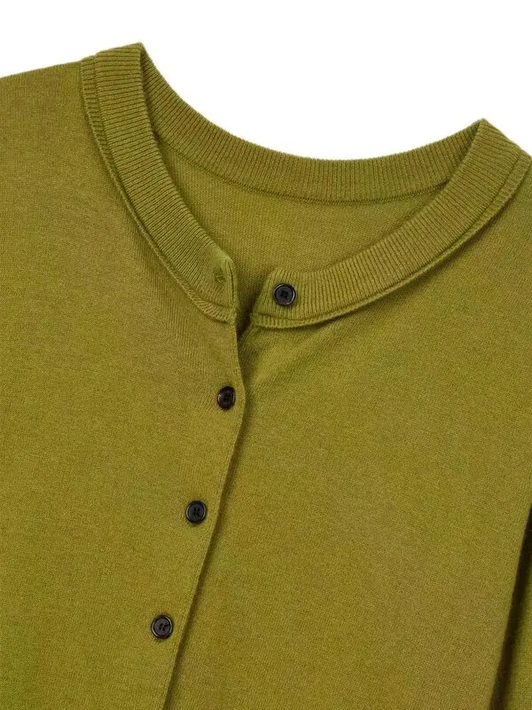 STUDIO TOMBOY Ribbed-trim Round-neck Cardigan - Green