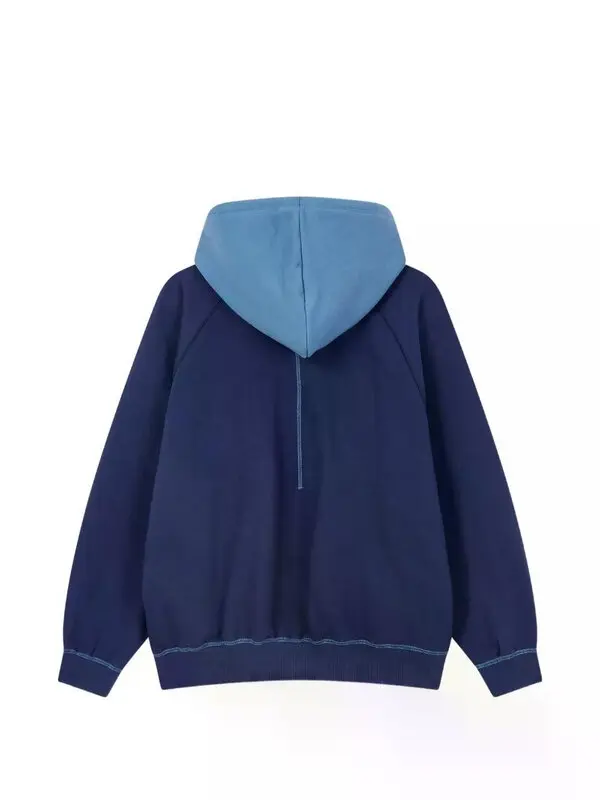 STUDIO TOMBOY Raglan Sleeve Contrast Hood Hoodie - Blue