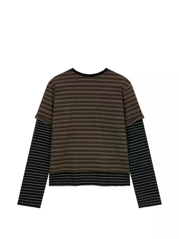 STUDIO TOMBOY Striped Layered Cotton T-shirt