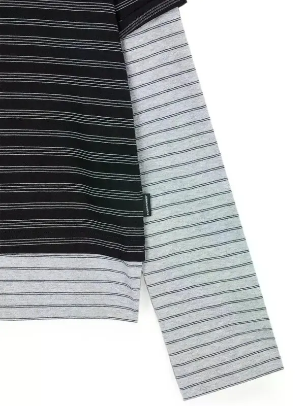 STUDIO TOMBOY Striped Layered Long-sleeve Cotton T-shirt