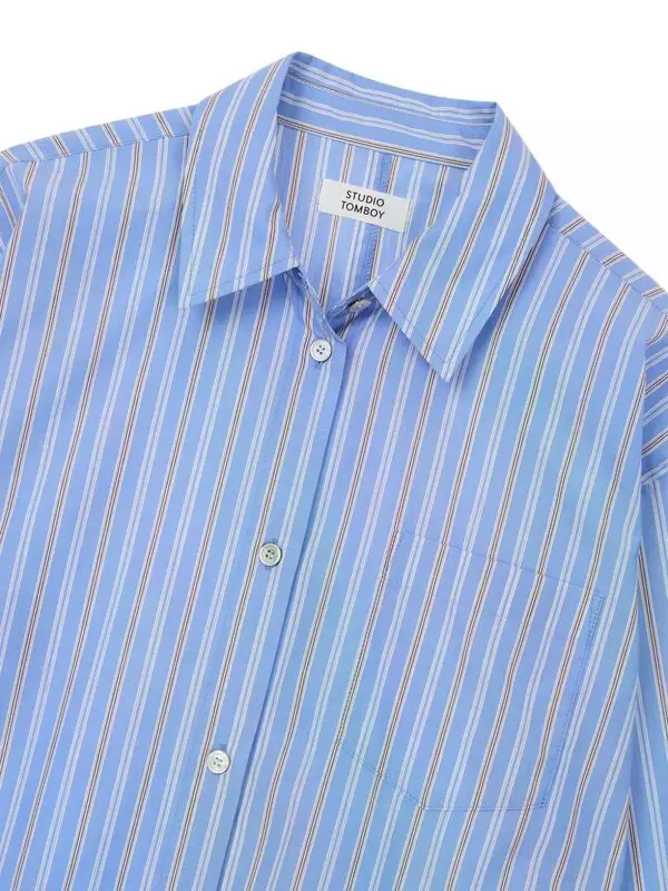 STUDIO TOMBOY Striped Button-down Cotton Shirt