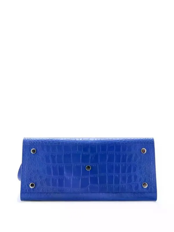 Saint Laurent Crocodile Embossed Leather Small Satchel