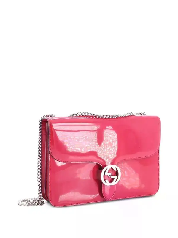 Gucci Interlocking Patent Medium Shoulder Bag
