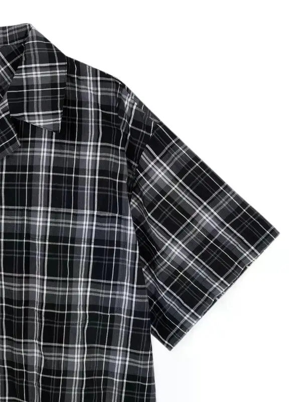 STUDIO TOMBOY Check-pattern Short-sleeve Cotton Shirt