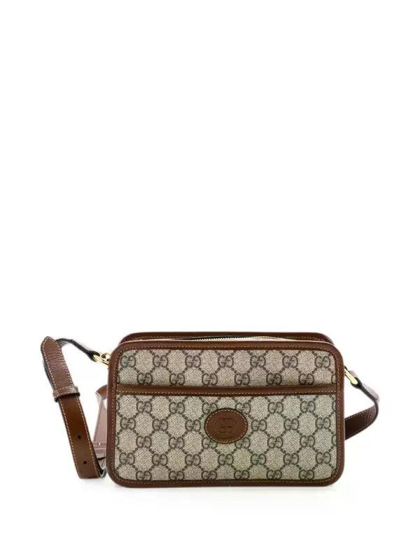 Gucci Interlocking G Patch Camera Bag Gg Coated Canvas Mini Crossbody Bag