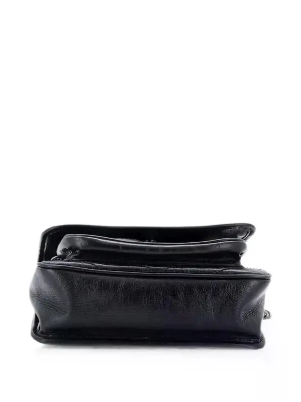 Saint Laurent Niki Chain Flap Bag Matelasse Chevron Leather Baby Shoulder Bag - Black