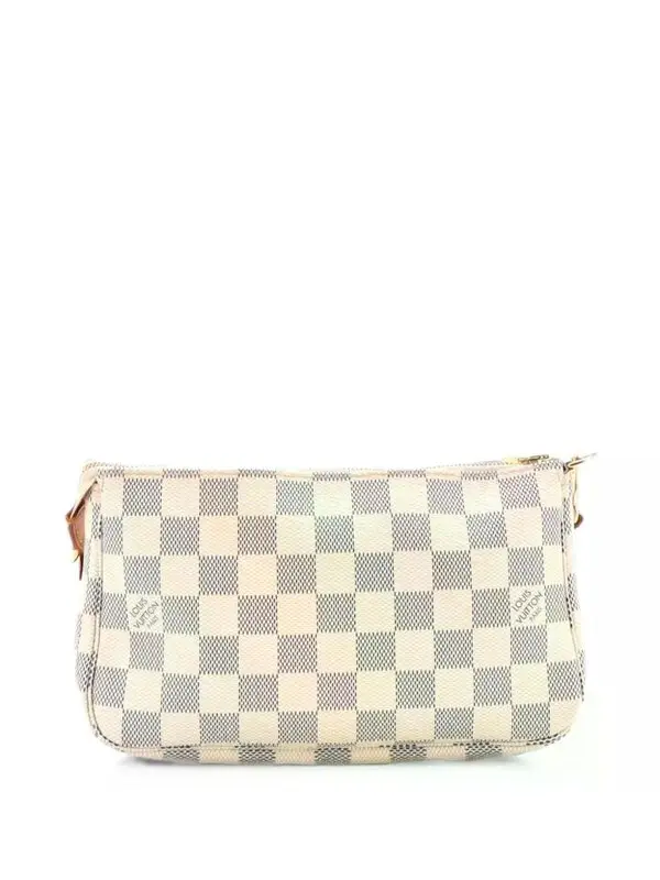 LOUIS VUITTON Damier Pochette Accessoires Clutch Bag - White