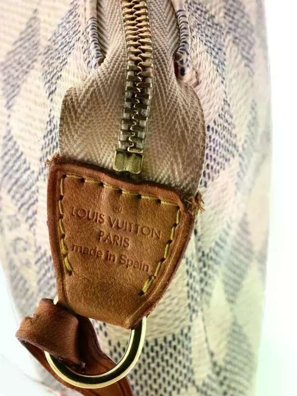 LOUIS VUITTON Damier Pochette Accessoires Clutch Bag - White