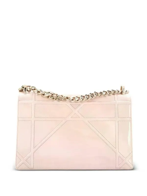 Dior Diorama Flap Bag Patent Medium Shoulder Bag - Neutrals