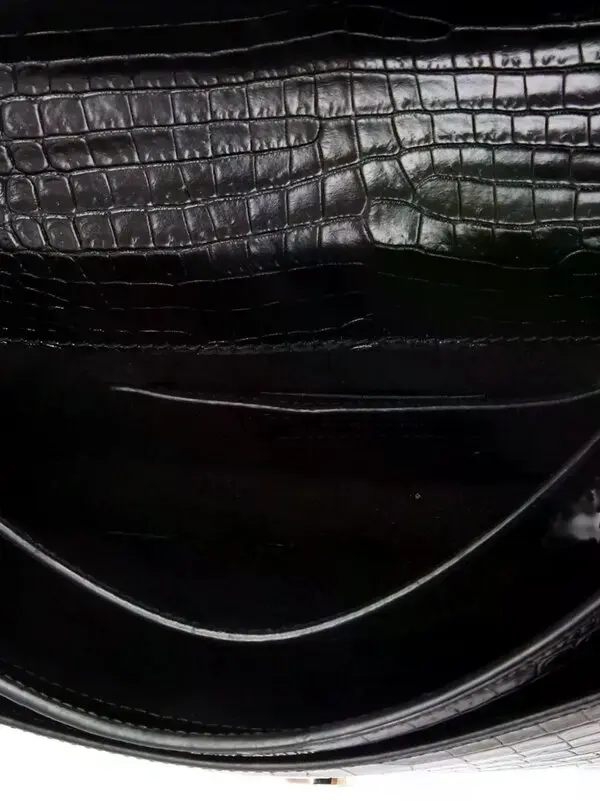Saint Laurent Sunset Crocodile Embossed Leather Medium Crossbody Bag