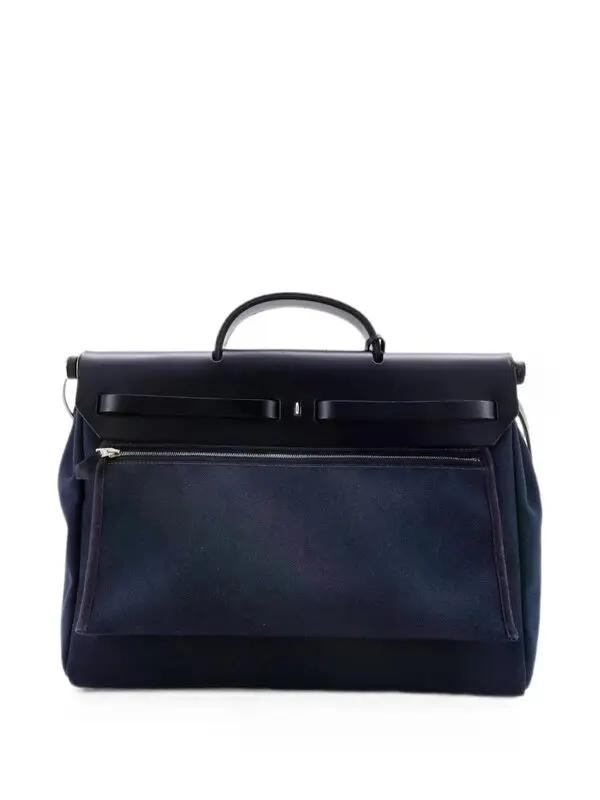 Hermès Herbag Zip Leather And Toile 39 Satchel