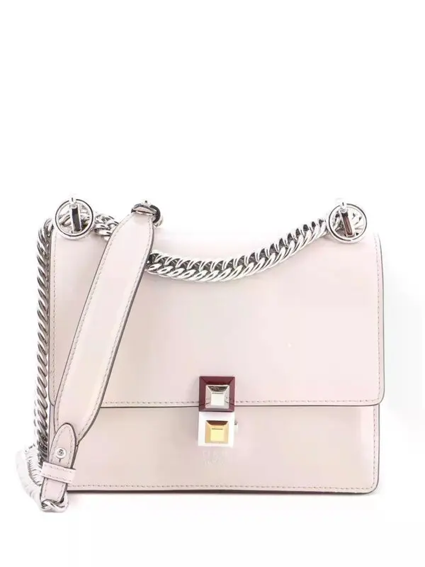 Fendi Kan I Bag Leather Small Crossbody Bag - Neutrals