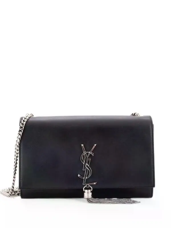 Saint Laurent Classic Monogram Tassel Leather Medium Crossbody Bag
