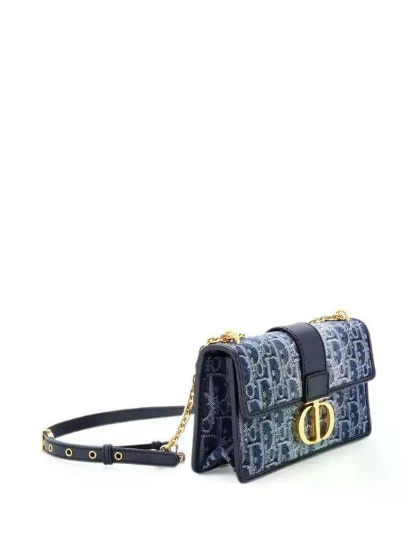 Dior 30 Montaigne Chain Flap Bag Oblique Canvas Shoulder Bag