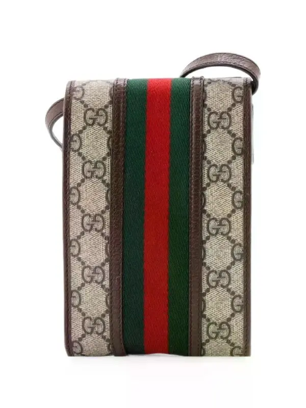 Gucci Ophidia Vertical Flap Gg Coated Canvas Mini Crossbody Bag