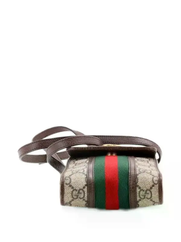 Gucci Ophidia Vertical Flap Gg Coated Canvas Mini Crossbody Bag