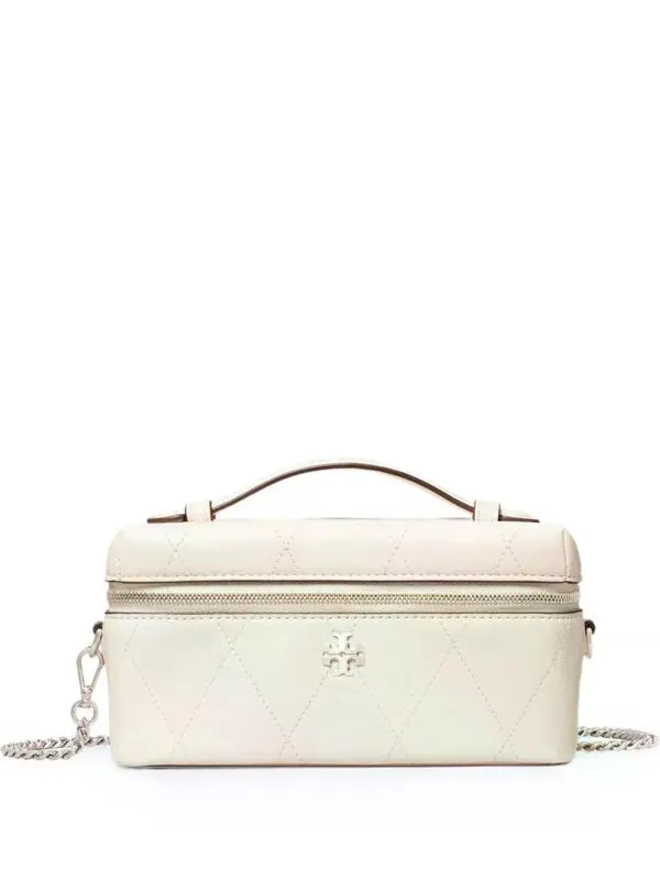 Tory Burch Charlie Quilted Leather Shoulder Bag - Neutrals