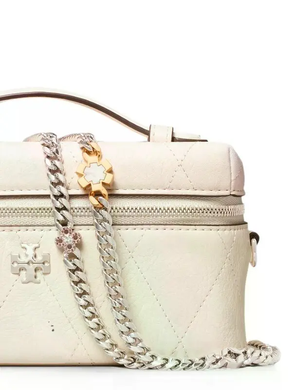 Tory Burch Charlie Quilted Leather Shoulder Bag - Neutrals