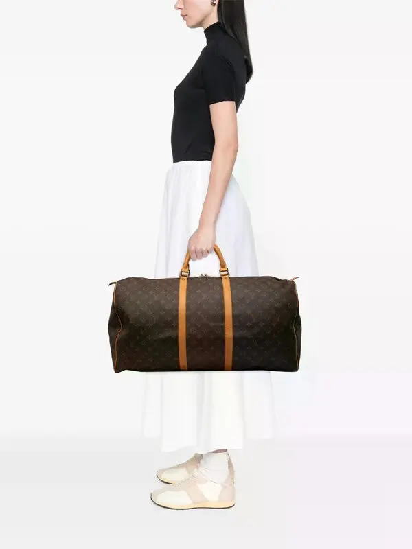 LOUIS VUITTON 1992 Keepall 60 Monogram Travel Bag - Brown