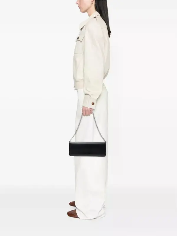 FERRAGAMO Smooth Calfskin Clutch With Chain Shoulder Bag