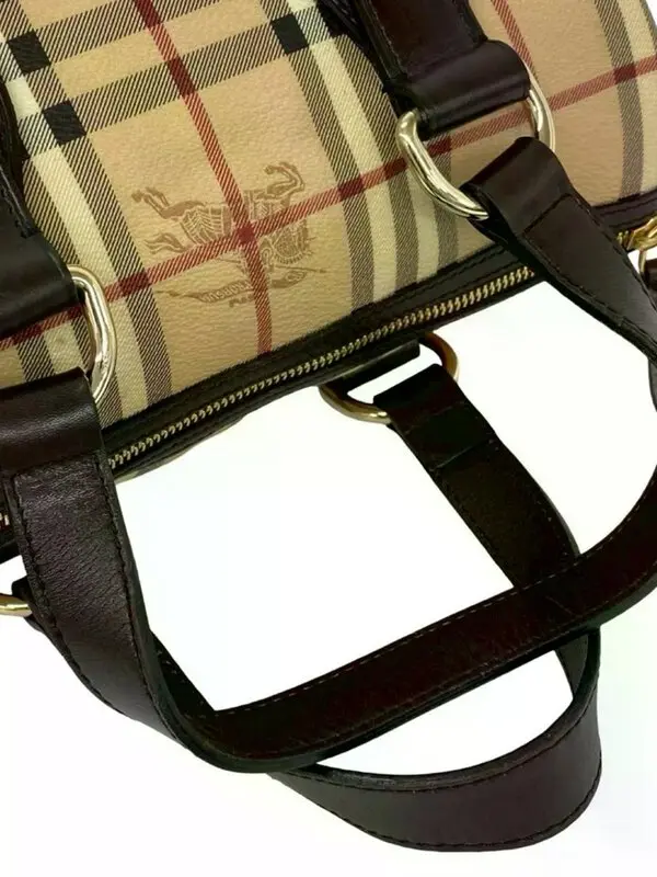 Burberry Haymarket Boston Bag - Neutrals