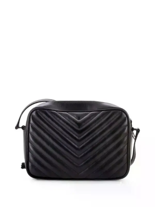 Saint Laurent Lou Camera Bag Matelasse Chevron Leather Small Crossbody Bag - Black