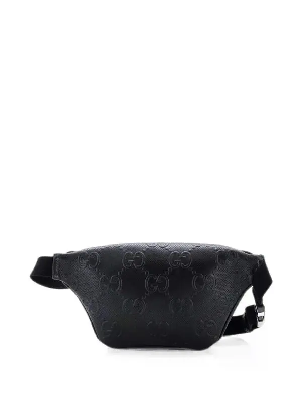 Gucci Gg Embossed Perforated Leather Small Belt Bag - Black