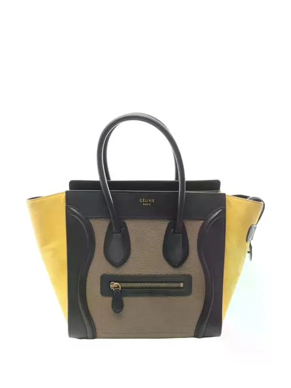 Celine 2010-2015 Micro Tricolor Leather Luggage Tote Bag