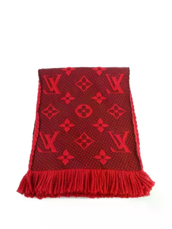 LOUIS VUITTON Monogram Fringed Scarf