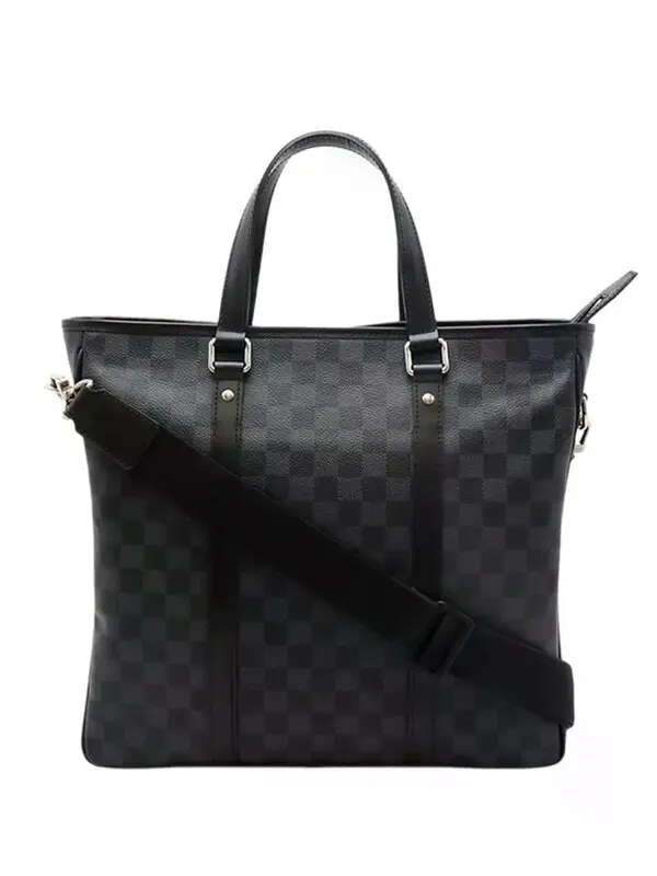 LOUIS VUITTON 2015 Damier Graphite Tadao Satchel - Black
