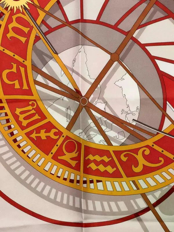 Hermès 2002 Mecanique Du Temps Silk Scarf 90 Scarves