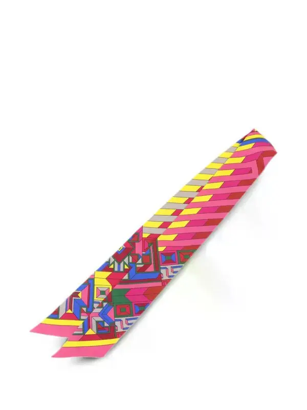 Hermès Twilly Geometric-print Silk Scarf - Pink