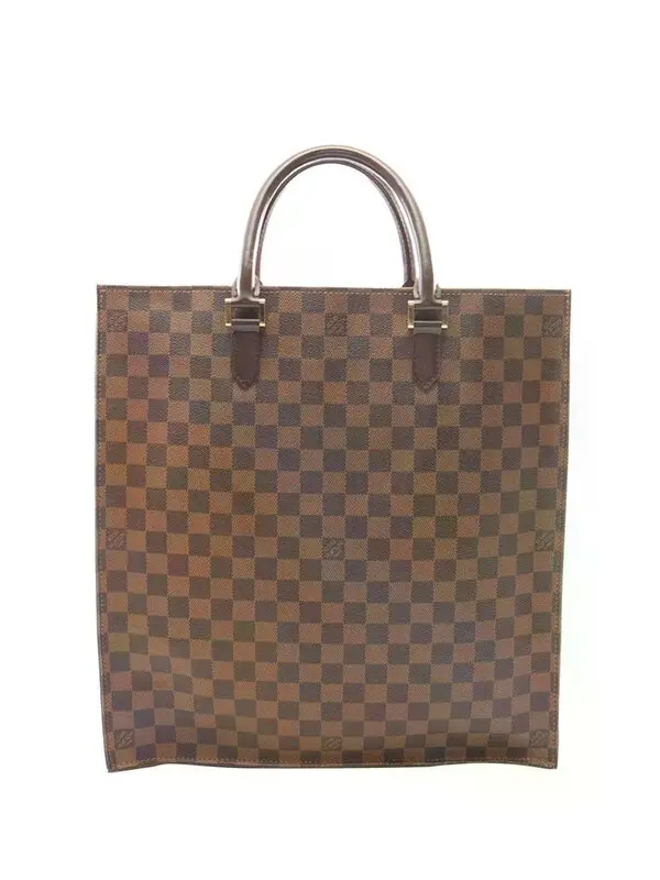 LOUIS VUITTON 2005 Damier Ebene Sac Plat Tote Bag