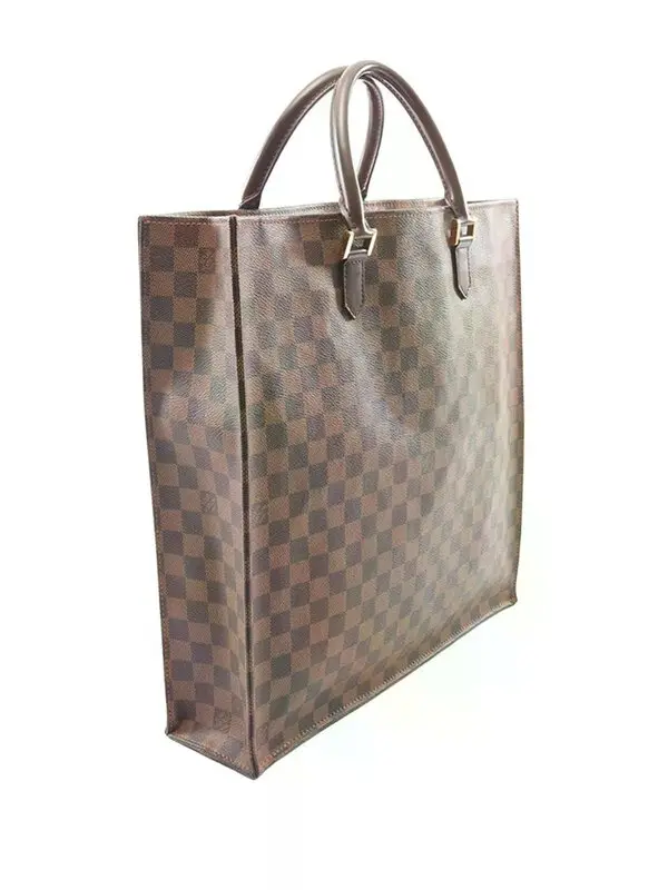 LOUIS VUITTON 2005 Damier Ebene Sac Plat Tote Bag