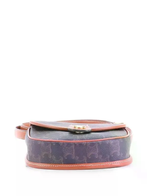 Celine Besace Flap Bag Triomphe Coated Canvas Mini Crossbody Bag
