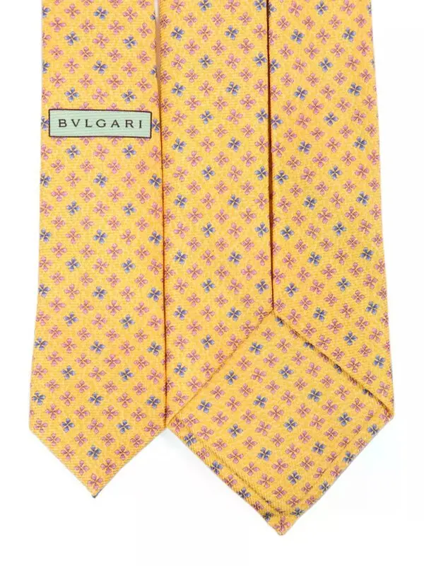 BVLGARI Geometric-print Silk Tie
