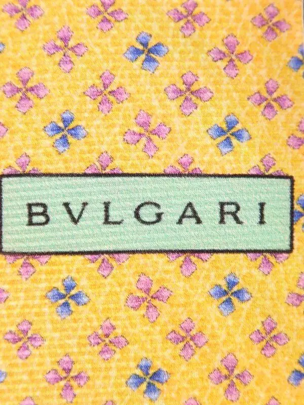 BVLGARI Geometric Print Silk Tie
